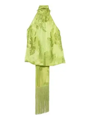 Retrofete Martana Fringed-tie Top - Green
