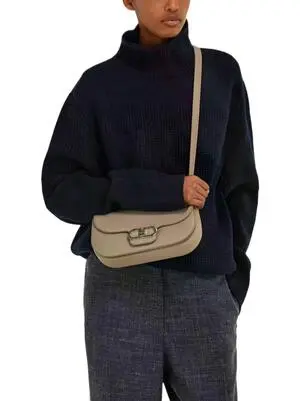 FERRAGAMO Double Gancini East-west Crossbody Bag - Neutrals