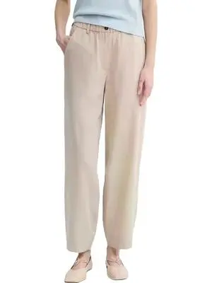 Marc O'polo Marc O'Polo Elasticated-Waistband Logo-Patch Trousers Neutrals