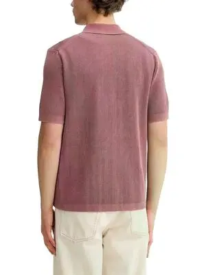 Marc O'polo Ribbed-knit Zip-fastening Polo Shirt - Pink