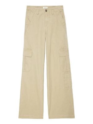 Zadig&Voltaire Flap-pocket Wide-leg Cotton Trousers - Latte