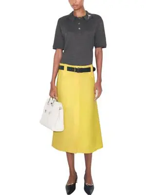 Tory Burch Waxed Canvas Skirt - Yellow