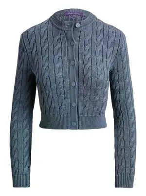 Ralph Lauren Cable-knit Cropped Cardigan - Blue