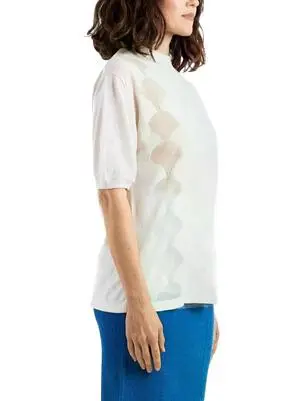 BIELO Seashell Argyle Jacquard T-shirt - Neutrals