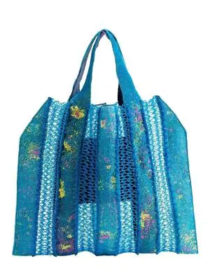 BIELO Openwork Knit Tote Bag - Blue