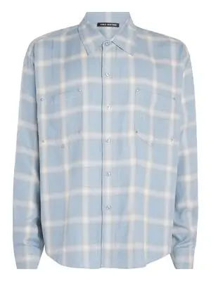 COLE BUXTON Check Western Shirt - Blue