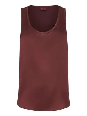 Brunello Cucinelli Sequined Stretch Cotton Tank Top - Red