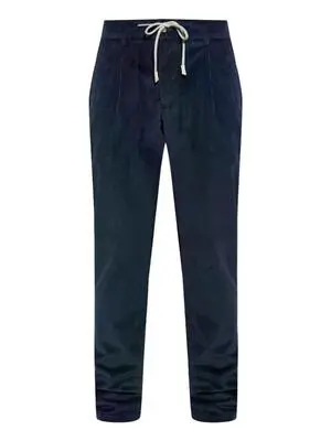 Eleventy Pleated Corduroy Trousers - Blue