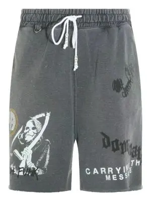PALY Graphic-print Drawstring Shorts - Grey