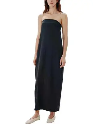 Another Tomorrow Halterneck Maxi Dress - Black