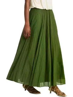 VINCE Vince Crinkled Effect Flared Maxi Skirt