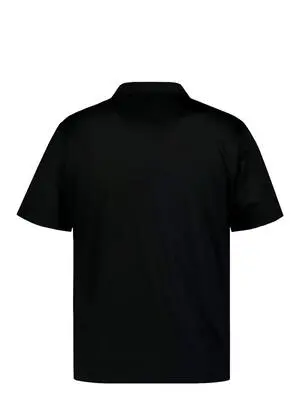Emporio Armani Logo-embroidered Wool Polo Shirt - Black