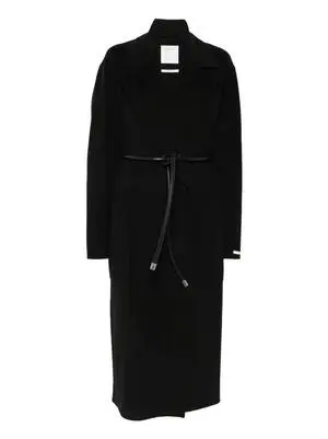 Sportmax Zannata Belted Notch-lapel Coat - Black