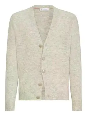 Brunello Cucinelli Alpaca, Cashmere And Wool Cardigan - Grey