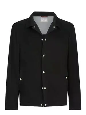 Brunello Cucinelli Lightweight Cashmere Flannel Shirt Jacket - Black