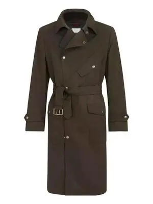 Brunello Cucinelli Water-resistant Microfiber Motorcyle Trench With Nappa Leather Inserts - Brown