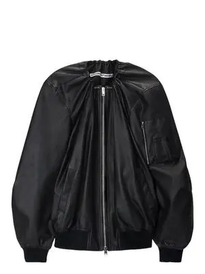 ALEXANDER WANG Alexander Wang Gathered-Detail Leather Bomber Jacket