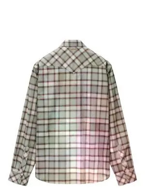 Versace Check-print Western-yoke Shirt - Green