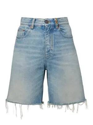 Chloé Faded Denim Shorts - Blue