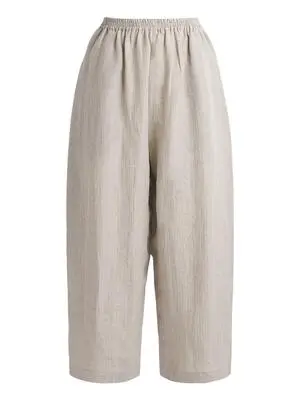 Eskandar Linen-blend Wide-leg Trousers - Neutral