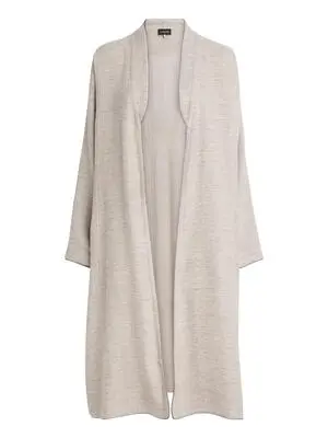 Eskandar Linen-blend Longline Cardigan - Neutral