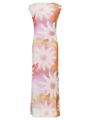 NEVER FULLY DRESSED Soleil Luna Printed Mesh Maxi Dress - Multi