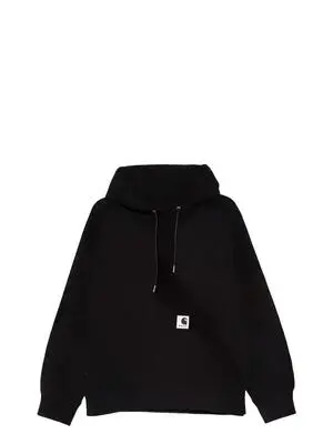 Sacai X Carhartt Wip Logo Patch Jersey Hoodie - Black