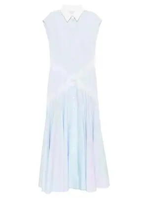Viktor & Rolf Viktor & Rolf Lace Trim Bow Detail Shirt Dress Blue