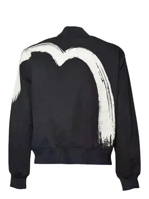 EVISU Bomber Jacket With Seagull Print - Black