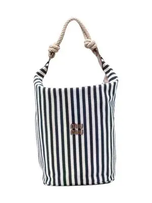 Miu Miu Striped Shoulder Bag - Blue
