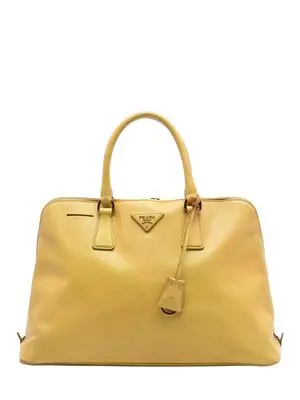 Prada Saffiano Lux Promenade Satchel - Yellow