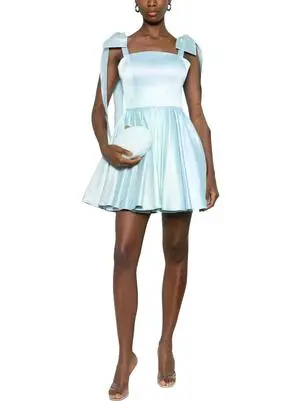 Leen Mougrhabi Bow-detail Flared Mini Dress - Blue