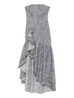Leen Mougrhabi Sophia Ruffled Asymmetric Dress - Blue