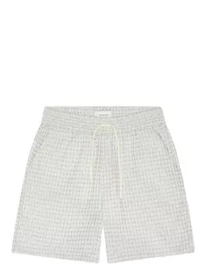 LES DEUX Checkered Pattern Drawstring Shorts - Grey