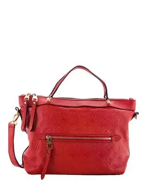 LOUIS VUITTON Monogram Empreinte Leather Satchel - Red