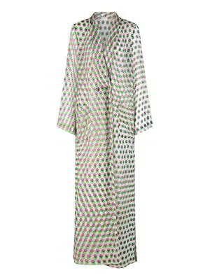 Dries Van Noten Covy Bis" Polka Dot Silk Crepon Long Shirt - Multi