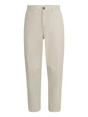 Brunello Cucinelli Garment-dyed Peached Cotton Gabardine Trousers - Neutrals