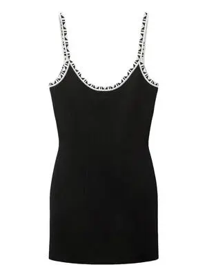 Versace Stretch Viscose Jacquard Mini Dress - Black