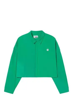 IZZUE Izzue Cropped Shirt With Logo Plaque