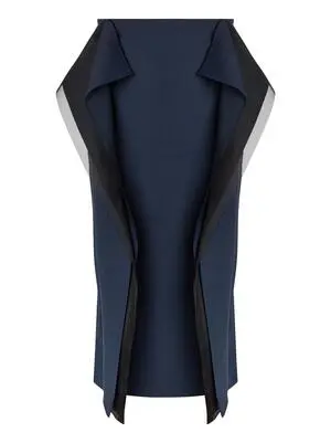 A.W.A.K.E. Mode Panelled Stretch-wool Midi Skirt - Navy