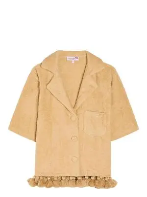 Cap D'antibes Antonia Tasseled-hem Terry Shirt - Beige