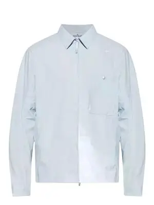 Stone Island Zip-up Chest-pocket Shirt - Blue