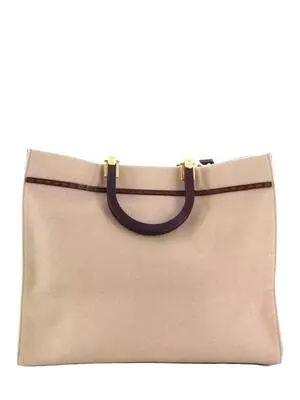 Fendi Sunshine Shopper Canvas Medium Tote Bag - Neutrals
