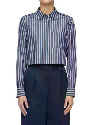MOUSSY VINTAGE Moussy Vintage Striped Cropped Shirt