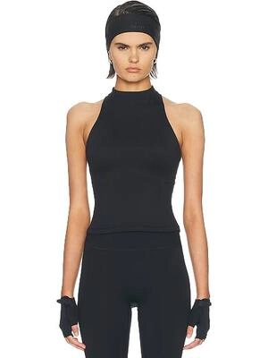 NIKESKIMS Nike X Skims Matte Mock Neck Racer Tank Top - Obsidian