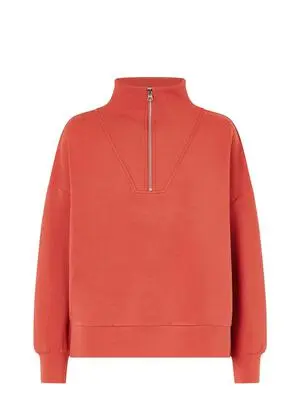 Varley Varley Hawley Jersey Sweatshirt With Half-Zip Neckline Red