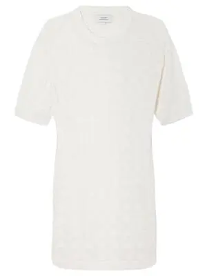 Loulou De Saison Armas Pointelle-knit Mini Dress - Neutrals