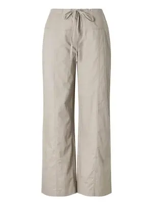 DEIJI STUDIOS Organic Cotton Drawstring Wide-leg Pants - Gray