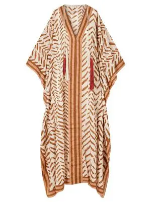 Johanna Ortiz The Secret Of The Sun Printed Cotton Kaftan - Brown
