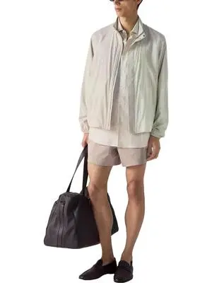Zegna Striped Silk Jacket - Neutrals